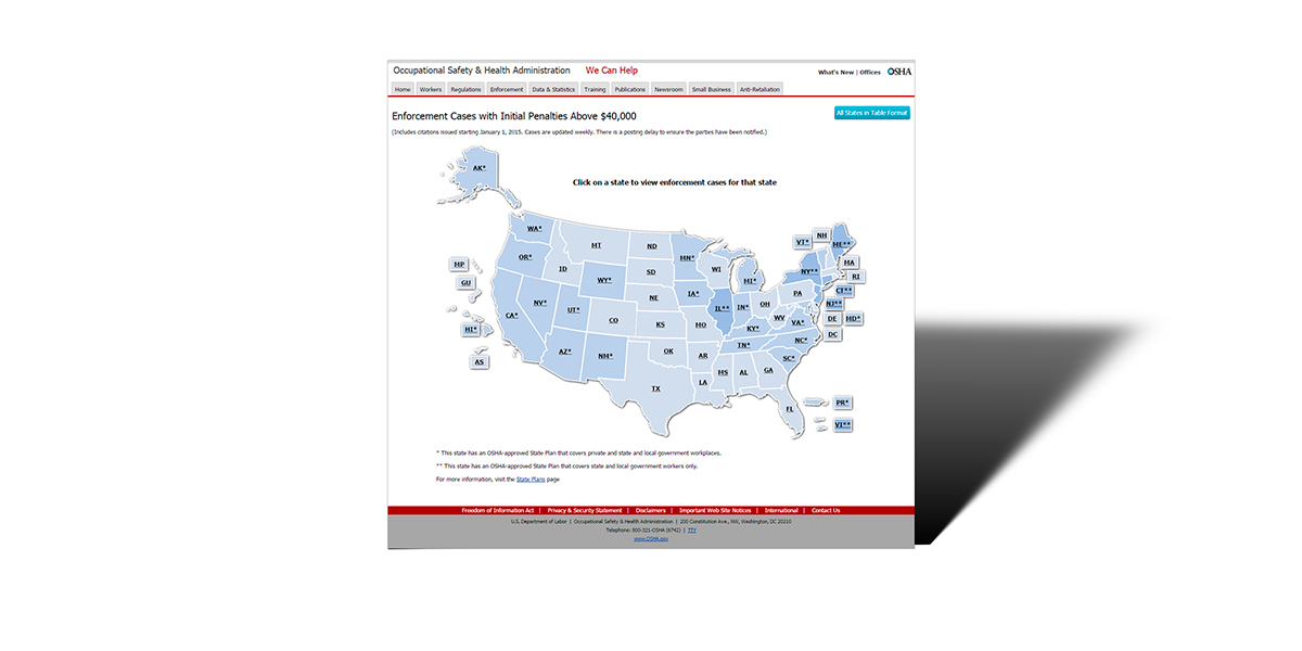 OSHA's New Map Pinpoints High Penalty Areas - The Association of the ...